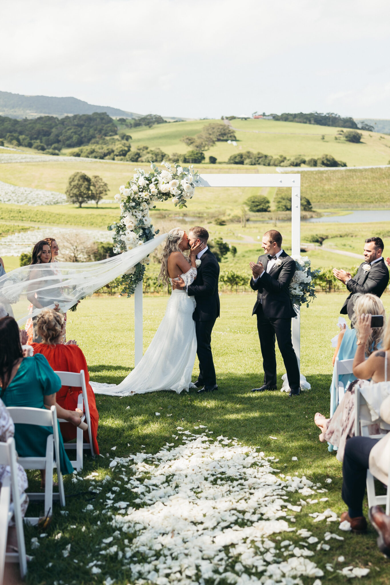 WHITE WOODEN ARBOUR - The Wedding Creators