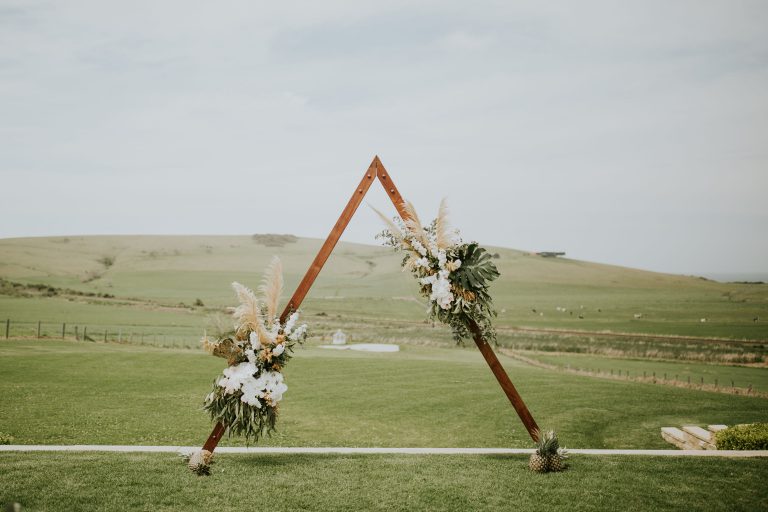 WOODEN TRIANGLE ARBOUR - The Wedding Creators