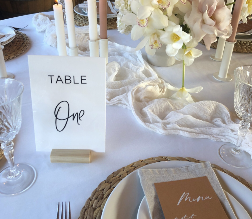 White Acrylic Table Numbers - The Wedding Creators